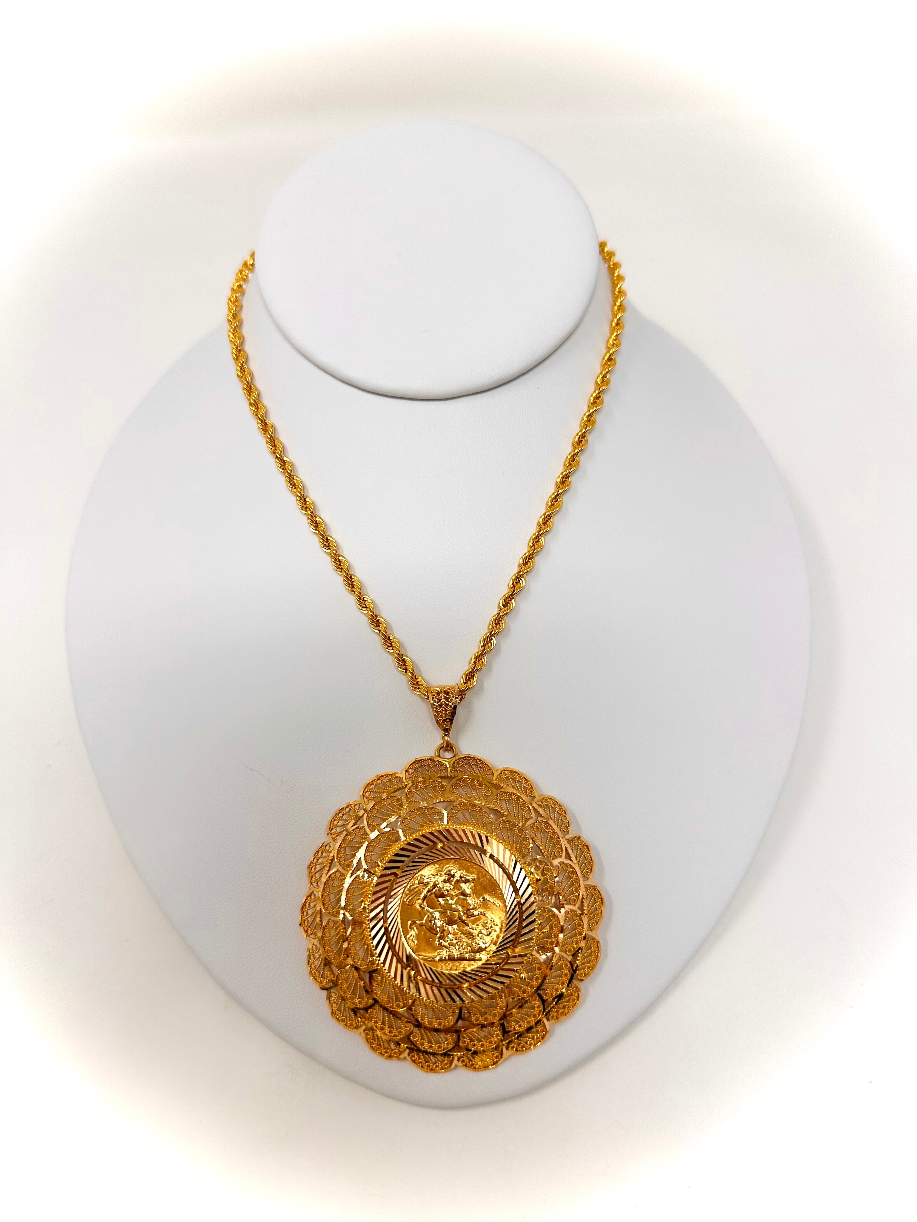 Gold Coin Frame Pendant – Ramallah Jewelry